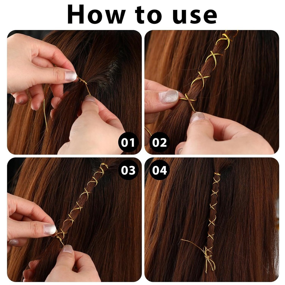 4 Pieces 5M Elastic Hair Strings for Braids Accessory African Braid ...