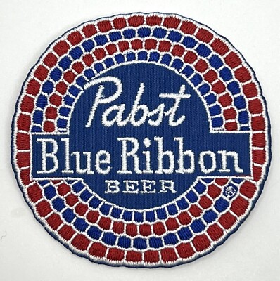 PBR Pabst Blue Ribbon Beer Vintage Style Retro Patch Sew Iron On Hat ...
