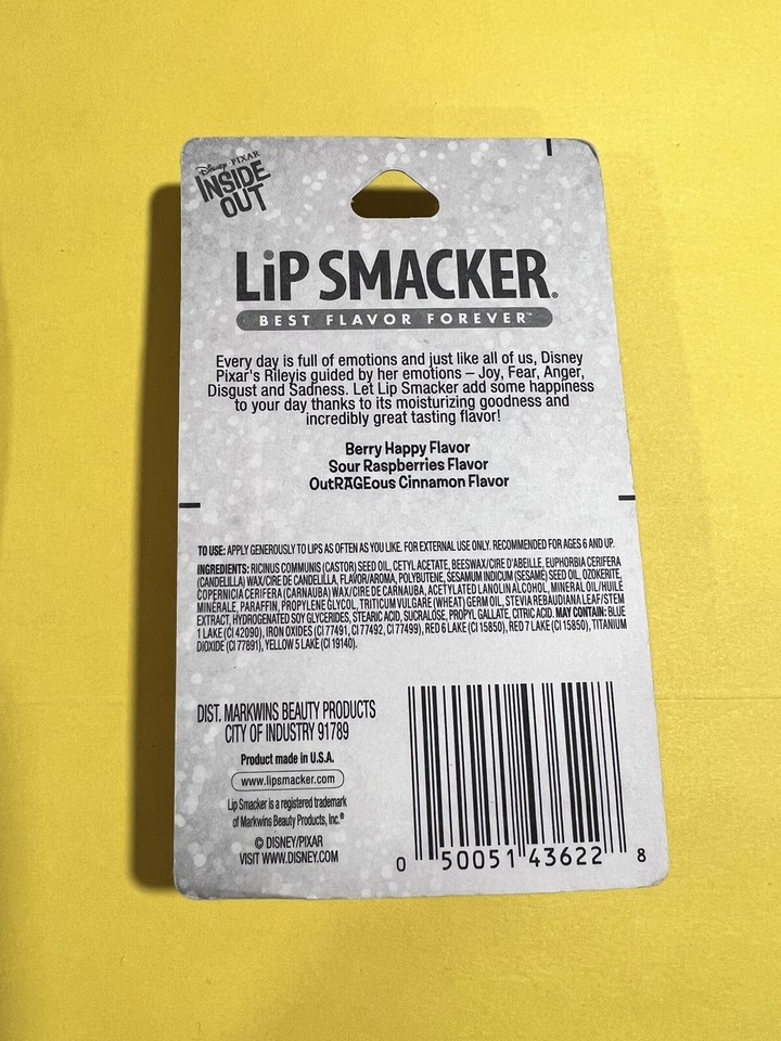 6 DISNEY INSIDE OUT Lip Smacker Gloss Balms Collection #621 #622 Berry ...