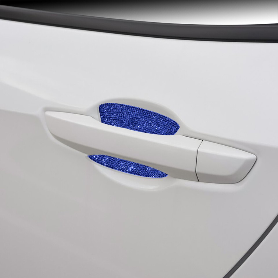8/10PCS Bling Car Door Handle Protector Cover Reflective Rhinestones ...