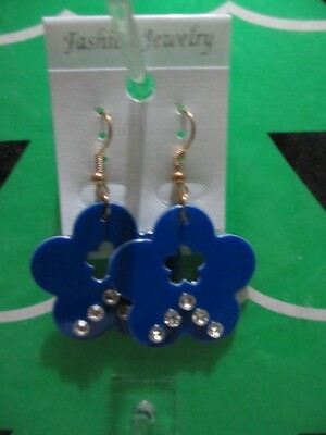 Fashion Jewelry Drop Earrings Dangle Type Colour Dark Blue Brand New ...