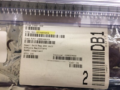 STTH2002CG ST MICRO DIODE ARRAY GP 200V 15A D2PAK 10 PIECES | eBay