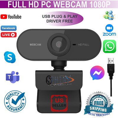 Webcam Auto Focusing Web Cam 1080P HD Camera W/ Microphone For PC ...