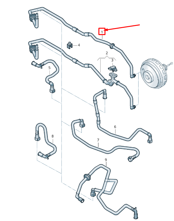 VW TOUAREG 7P MK2 Vacuum Pipe With Non-Return Valve LHD 7P0611932AN NEW ...