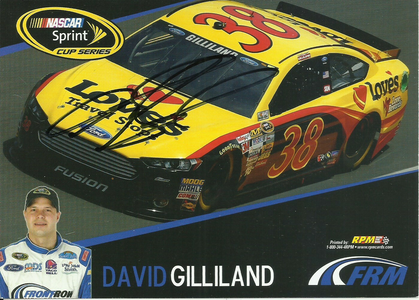 David Gilliland NASCAR Racing Original Autograph 5x7 Signed Hero Card ...