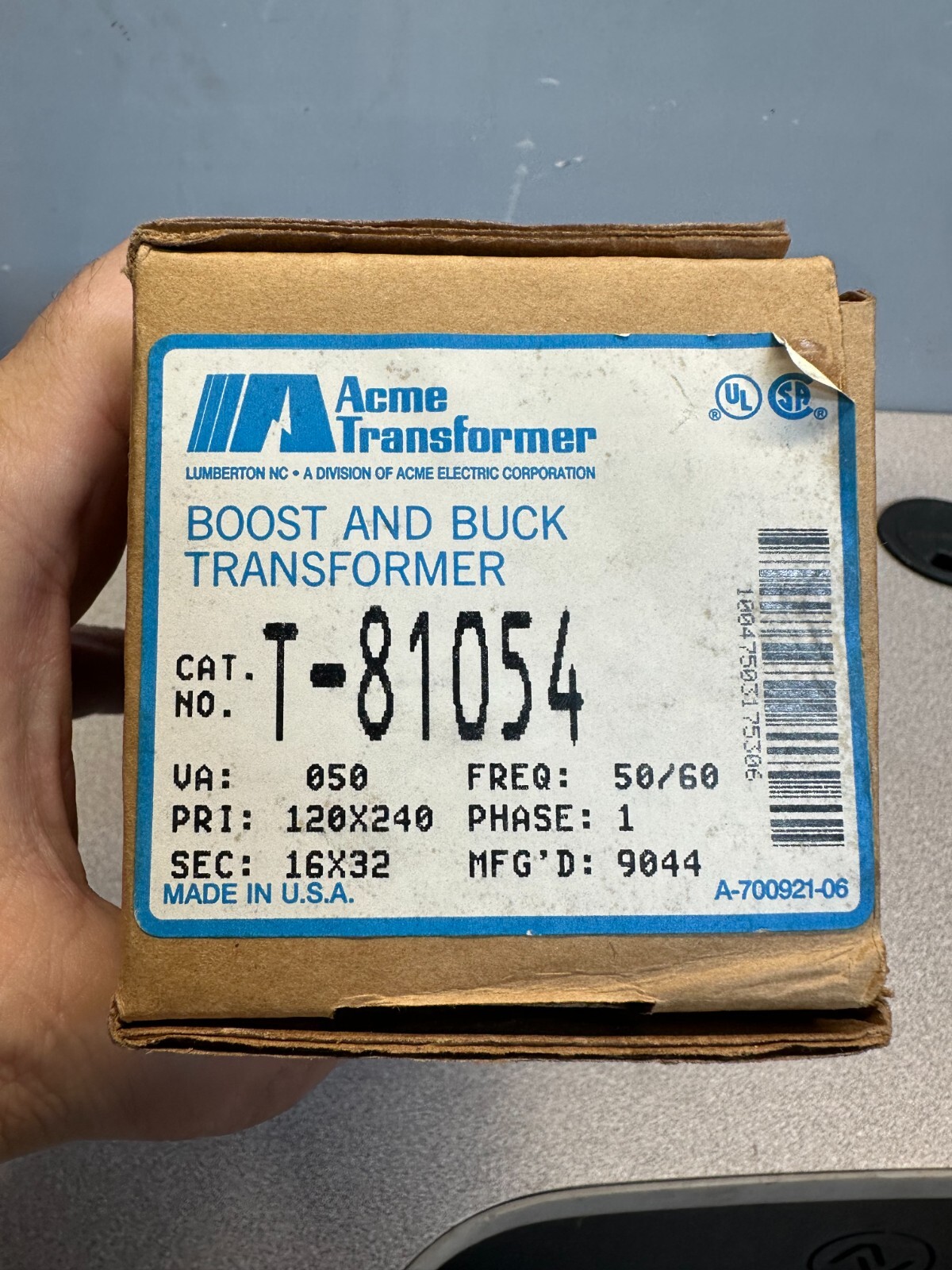 Acme General Purpose Transformer T-81054 Type 1 50/60Hz 120X240. NEW ...
