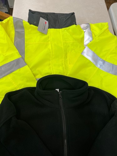 NEW 3M Scotchlite Reflective Jacket with Black Fleece Liner XL Class 3 ...