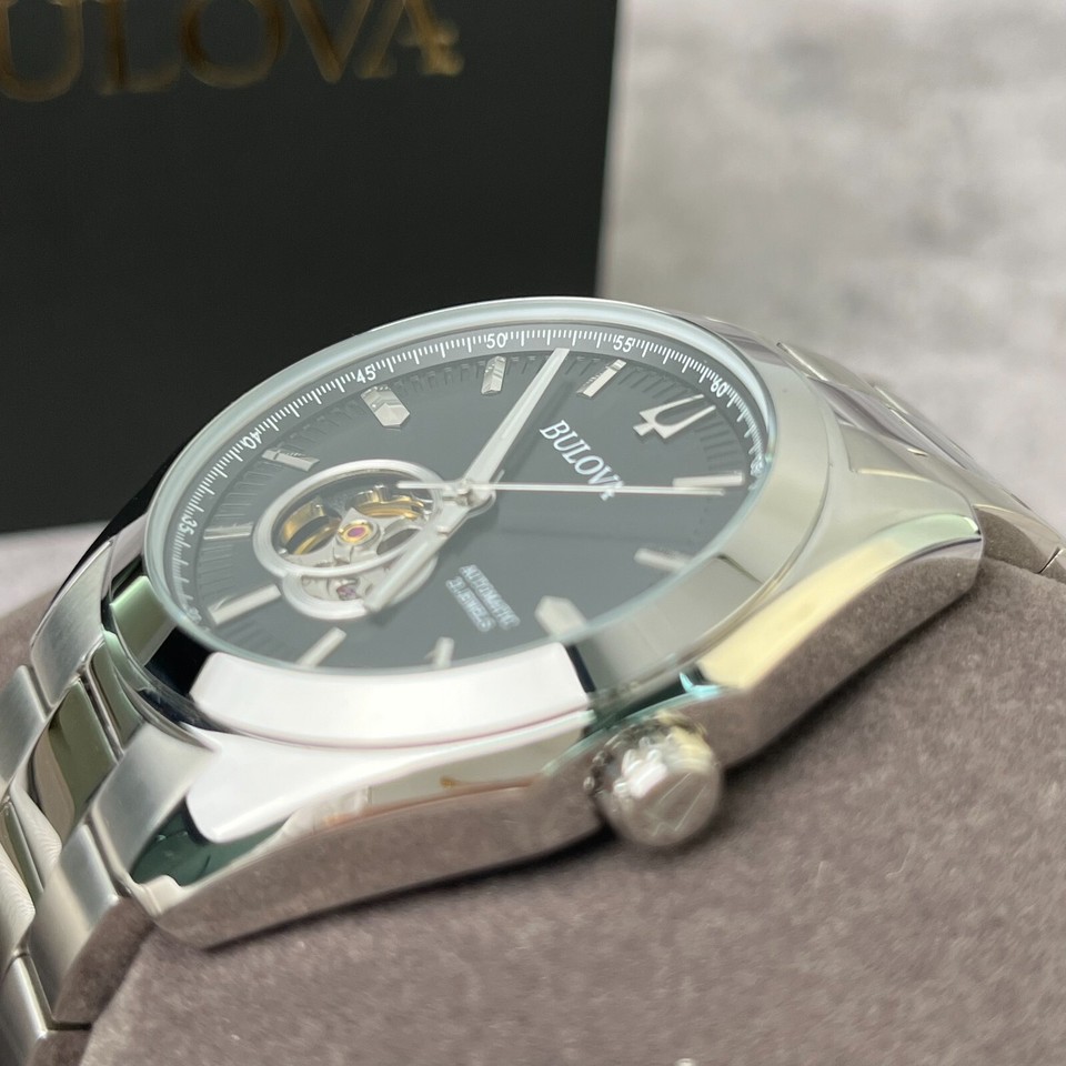 Bulova Surveyor 96A270 Automatic 42mm Black Dial Men's Stainless Steel ...