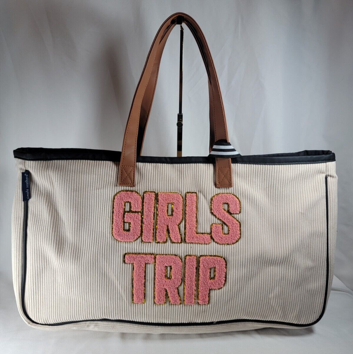 Simply Southern "Girls Trip" Beach Tote White/Pink Br… - Gem