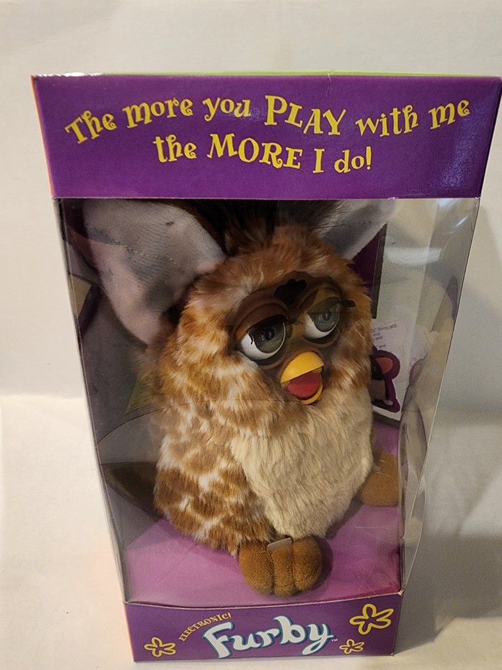 Vintage Furby New In Box 1998 Giraffe Print Blue Eyes Model 70-800 | eBay