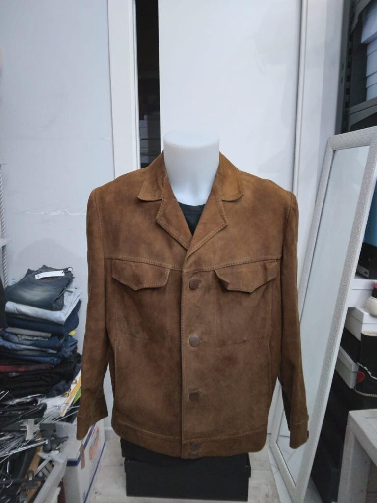 Split Leather Jacket Used Men Size L Camel XYC432L | eBay