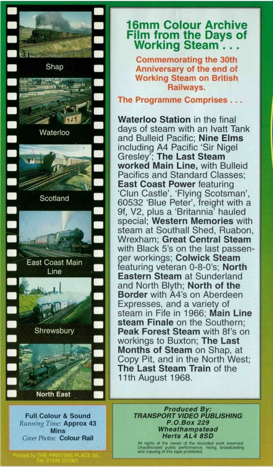 60s Steam 16mm Archive - PAL VHS Videotape with Digital Backup | eBay