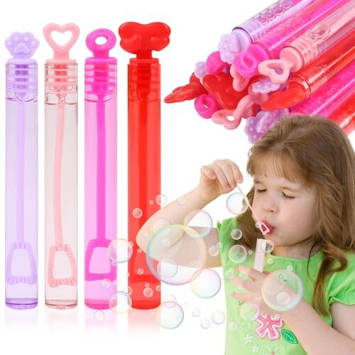 40pcs Valentines Day Bubble Wands for Kids, Mini Bubbles Party Favors ...