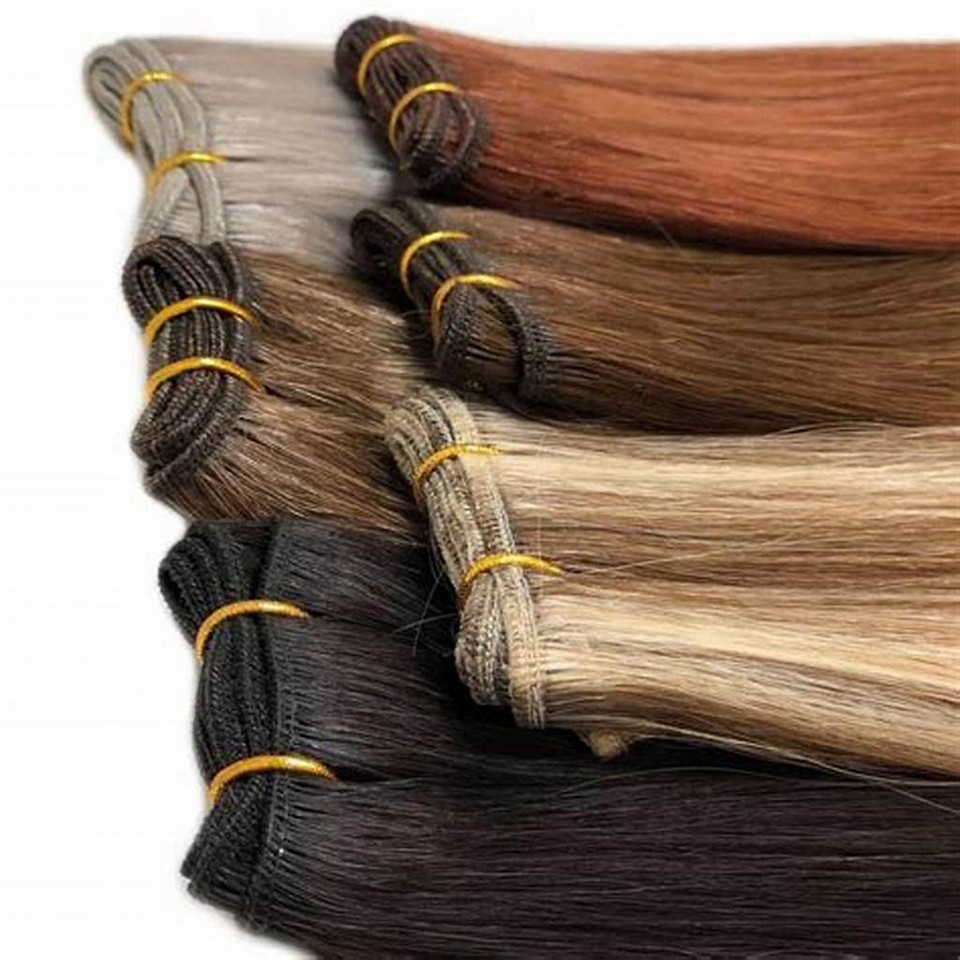 Invisible Weft Human Hair Extensions Sew In Weave Double Weft Remy ...
