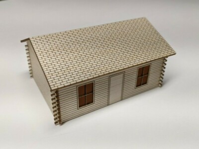 HO Scale Log Cabin House Kit - Laser Cut Wood Model Train Scenery ...