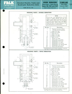 FALK 2300.00 MANUAL DOUBLE, TRIPLE, QUAD SPEED REDUCER YB, YBT, YBTT ...