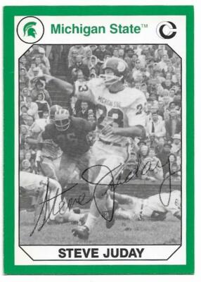 STEVE JUDAY Autographed Signed 1990 Football card MSU Michigan State ...