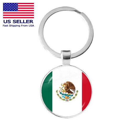 The Flag of Mexico Mexican Glass Cabochon Jewelry Keychain Key Chain ...
