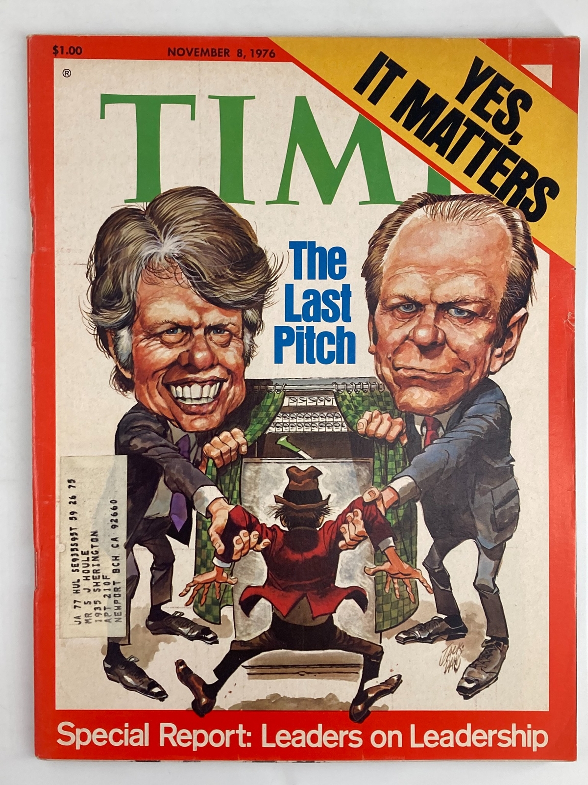 VTG Time Magazine November 8 1976 Jimmy Carter and Gerald Ford The Last ...