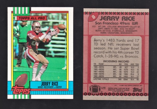 1990 Topps #8 Jerry Rice - Disclaimer - 49ers - HOFer - NM - 027 - 🔥🏈🔥 ...