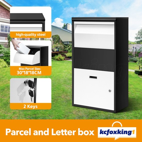 Metal Letter Box Mailbox Lockable Security Parcel Letterbox Package ...