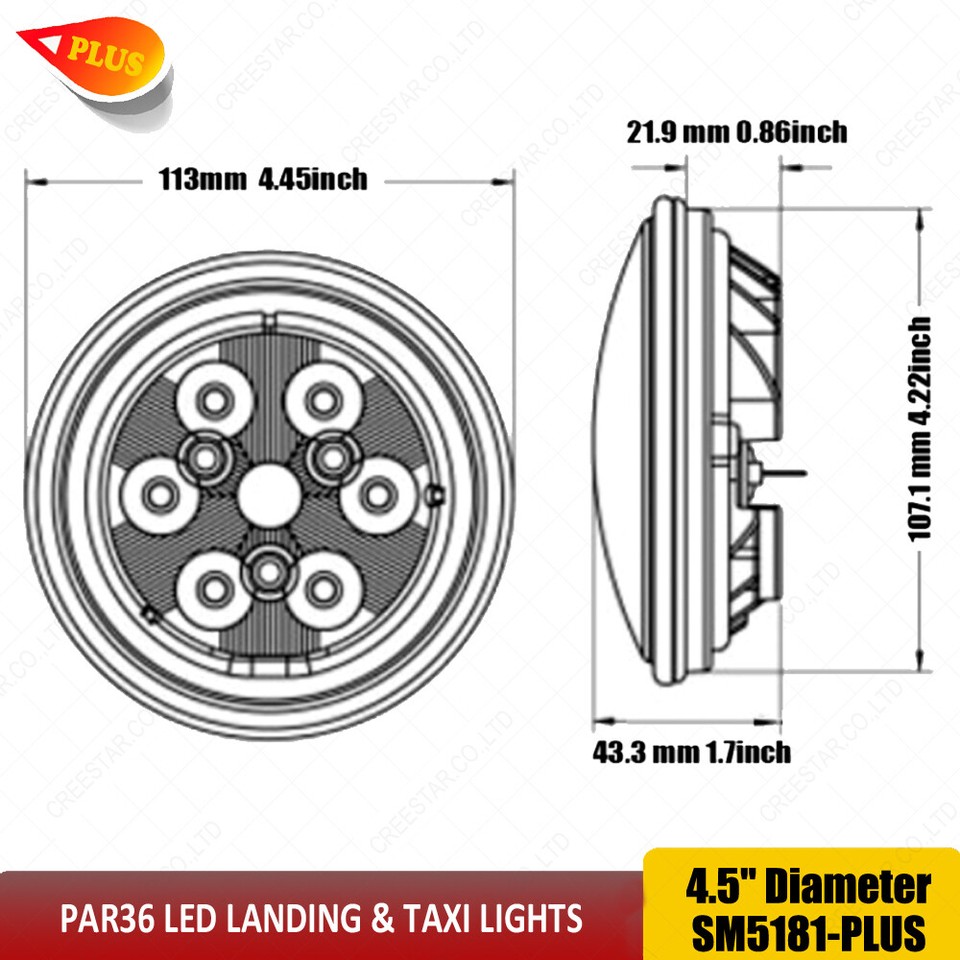 PAR36 Led Trapezoid Beam x2pcs/lots GE 4509 RE336111, RE285628 ...