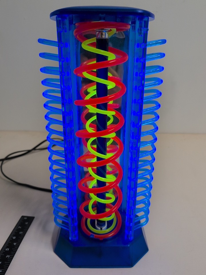 VINTAGE BLACKLIGHT CD DVD HOLDER RACK 90'S TOWER LAMP NEON DNA BLUE ...