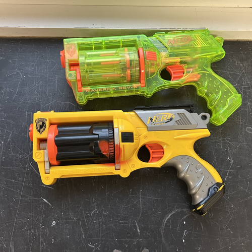 Nerf Sonic Clear Green + Yellow Maverick Rev-6 Dart Gun Blaster ...