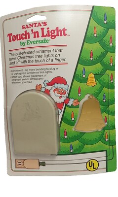 Vintage Eversafe Santa's Touch 'n Light Bell Ornament Christmas Tree ...