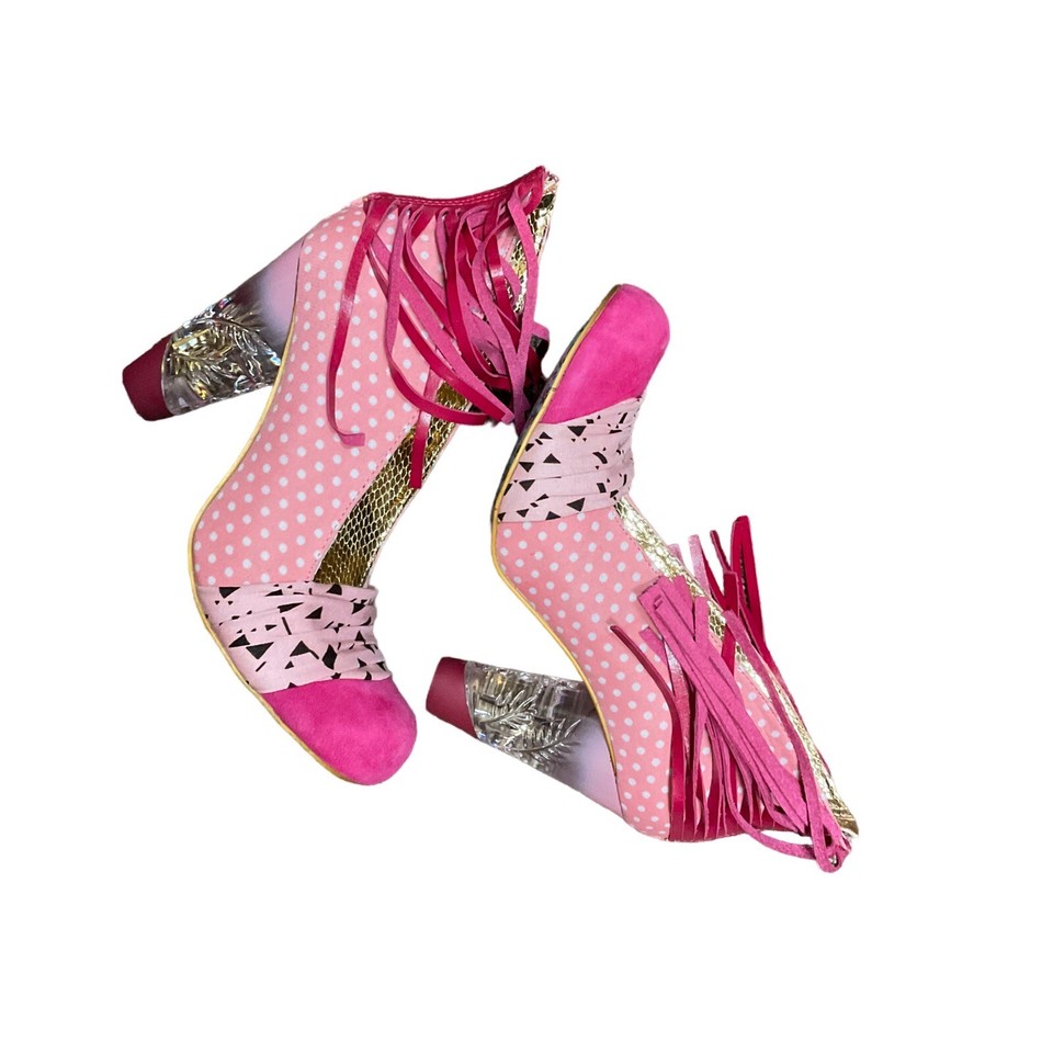 New Irregular Choice Fringe Pumps Pink Milkshake Mush Pinup Rockabilly ...