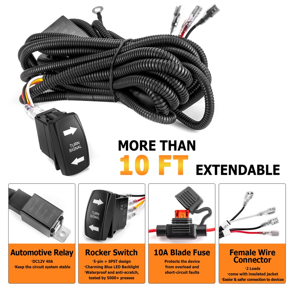 UTV Rear View Side Mirrors w/ LED+Turn Signal Wiring Kit For Can am ...