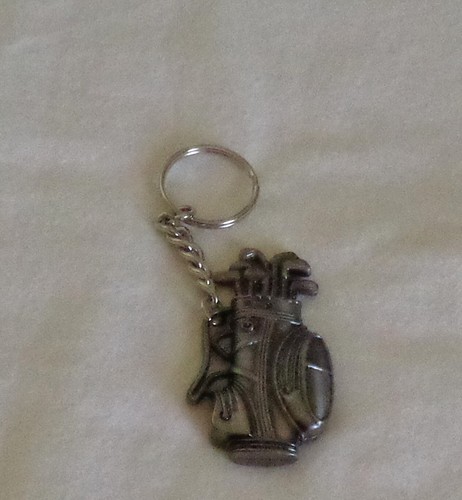 Pewter GOLF BAG KEY RING/CHAIN, Unused, Gift Box, Great Gift Item For A ...