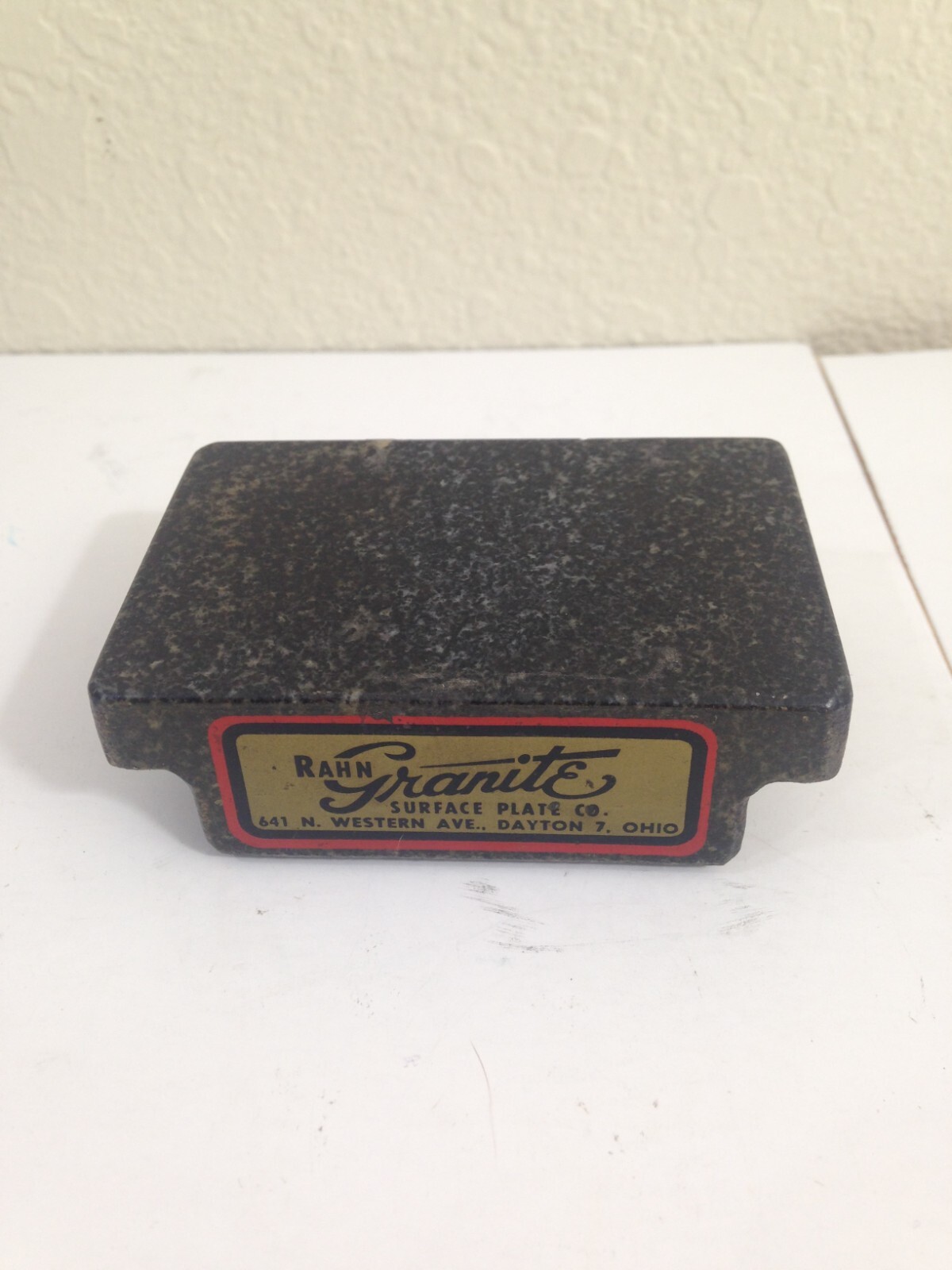 Rahn Granite Surface Plate 3”x2”; Vintage Machinist Tool w/ Nice Litho ...