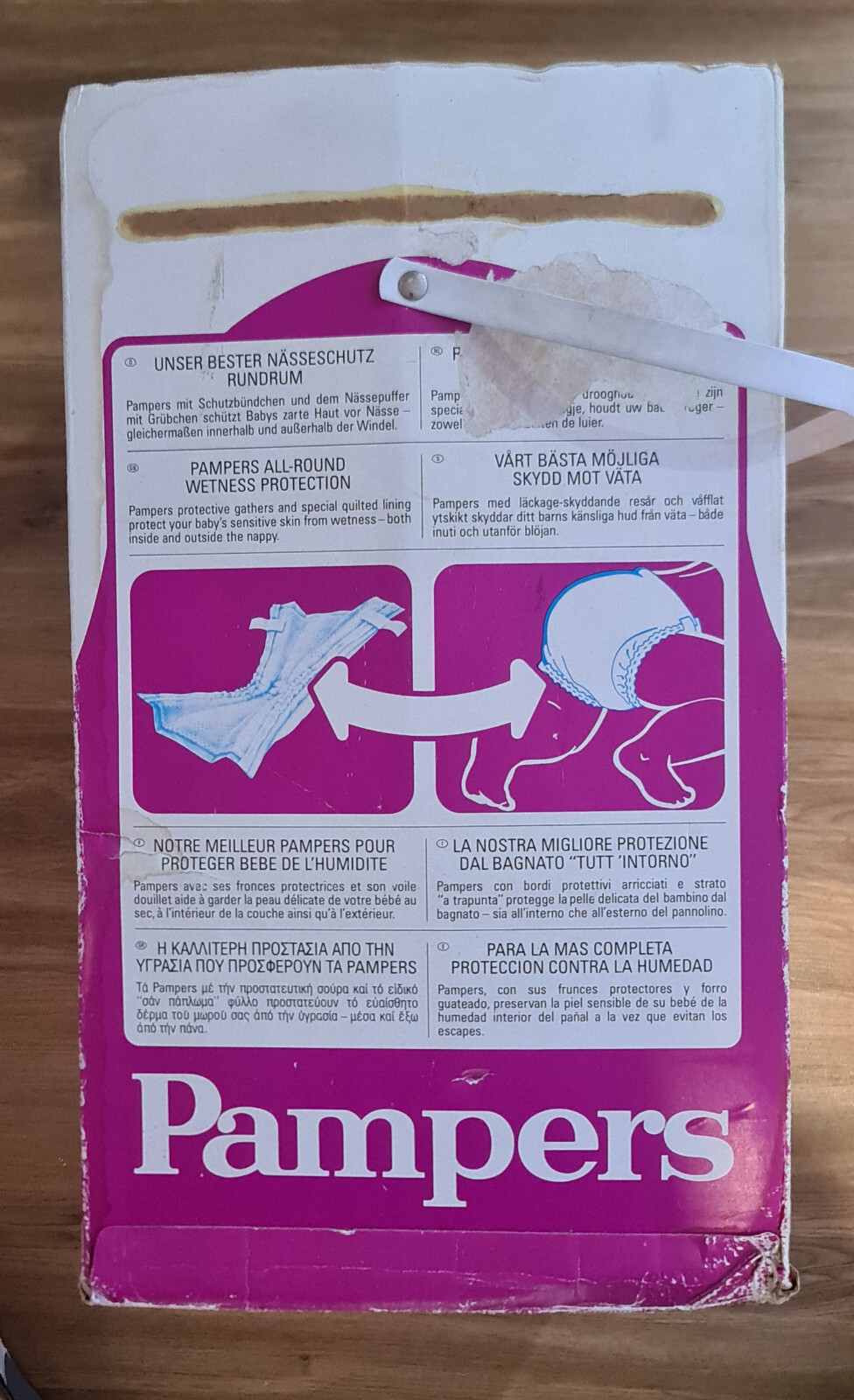 Vintage 80s Pampers diapers EMPTY BOX PAMPERS GIRL 60 nappies ONLY BOX ...