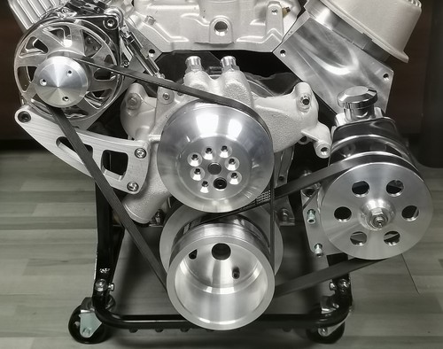 SBC Serpentine Pulley Conversion Kit Power Steering 350 400 Chevy Small ...