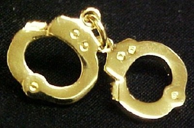 Handcuffs Tie Tac Tack Hand Cuff Police Sheriff Security Gold Plated ...