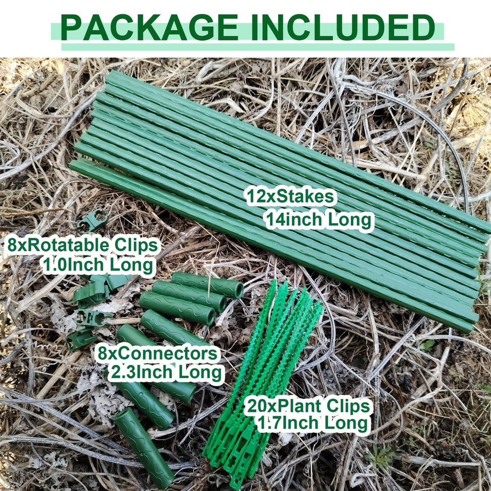 Garden Stakes 14 Inch 48 Pack, DIY 4ft 5ft 6ft 7ft 8ft Tomato Stakes ...