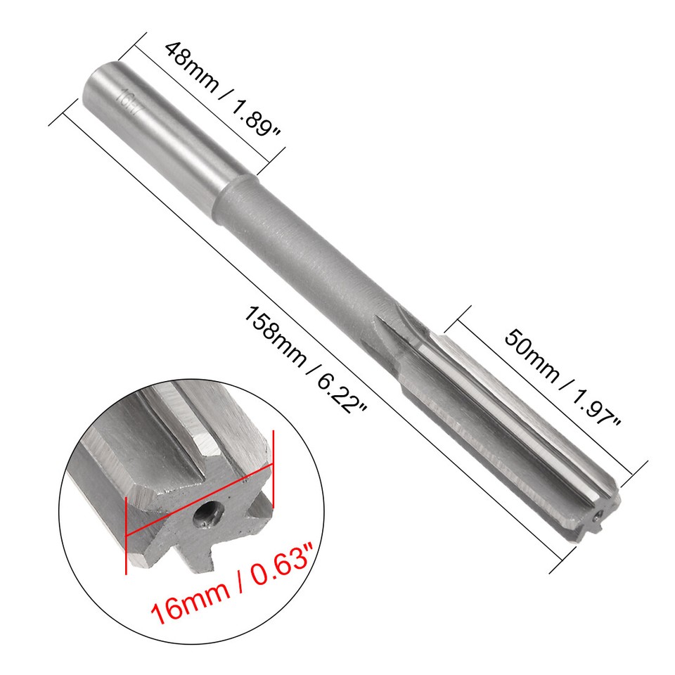 16mm Chucking Reamer HSS H7 6 Straight Flutes Machine Milling Cutter | eBay