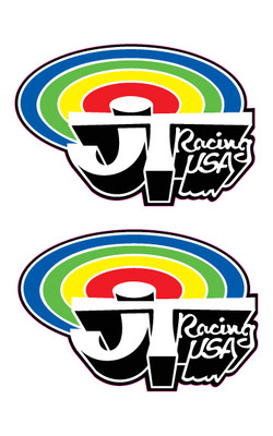 JT RACING Rainbow USA Sticker Decal Set Of TWO VINTAGE MOTOCROSS DECALS ...