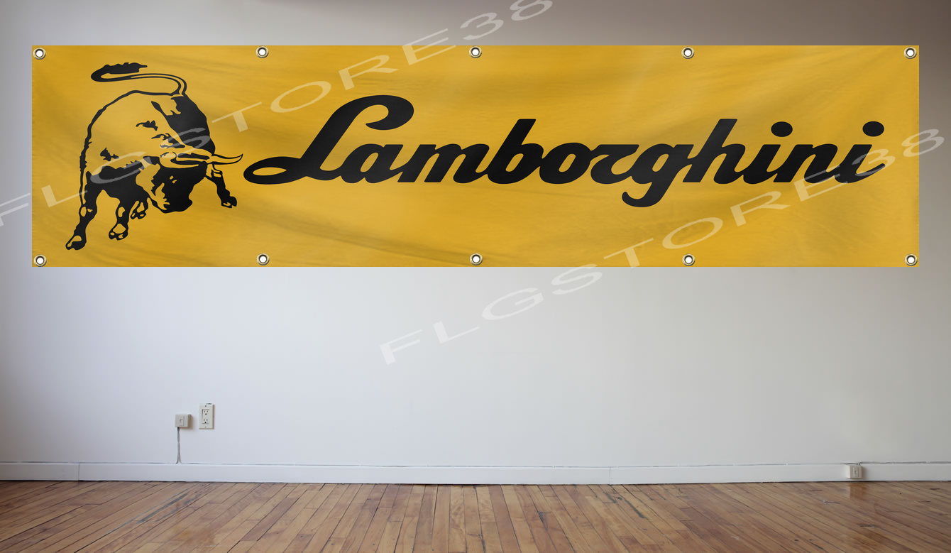 Lamborghini Flag Banner 2x8Ft Racing Car Flag Wall Decor Garage ...