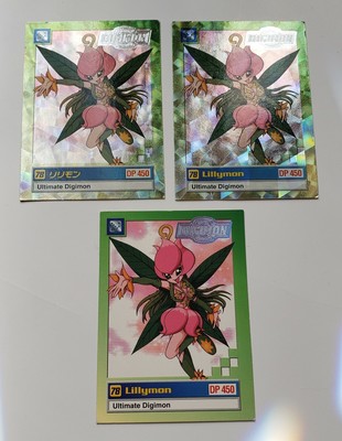 RARE 2000 UD Japanese Digimon Lillymon Foil & Standard Foil & Base DP ...