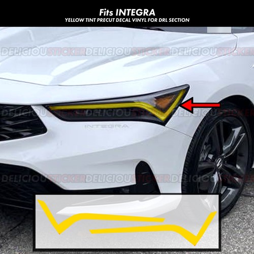 Fits 2023-2025 Acura Integra Yellow DRL Headlight Decals Overlays Vinyl ...