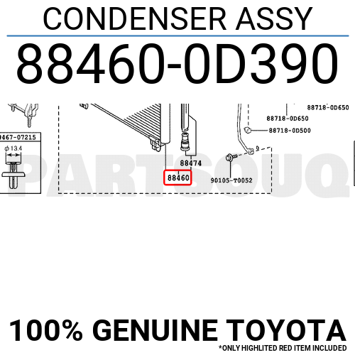 884600D390 Genuine Toyota CONDENSER ASSY 88460-0D390 | eBay