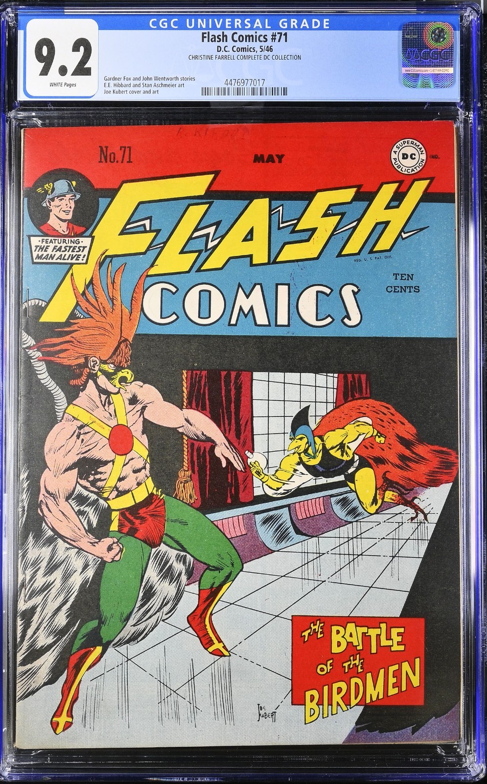 1946 FLASH COMICS #71 CHRISTINE FARRELL COMPLETE D.C. COLLECTION CGC 9. ...