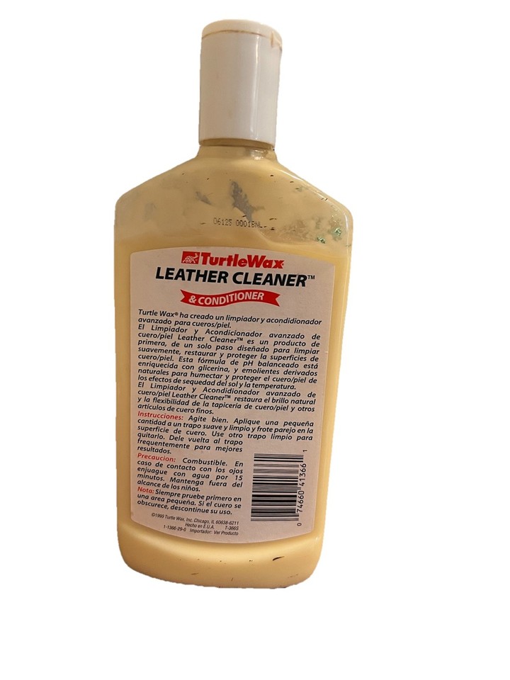 Turtle wax Leather Cleaner And Conditioner 1999 Made In USA 75% Full ...