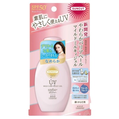 Kose Suncut Sunscreen Mild Care UV Milky Gel SPF50+ / PA++++ 80g FREE ...