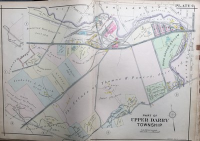 1909 DELAWARE COUNTY PA UPPER DARBY TOWNSHIP BURD ORPHAN ASYLUM ATLAS ...