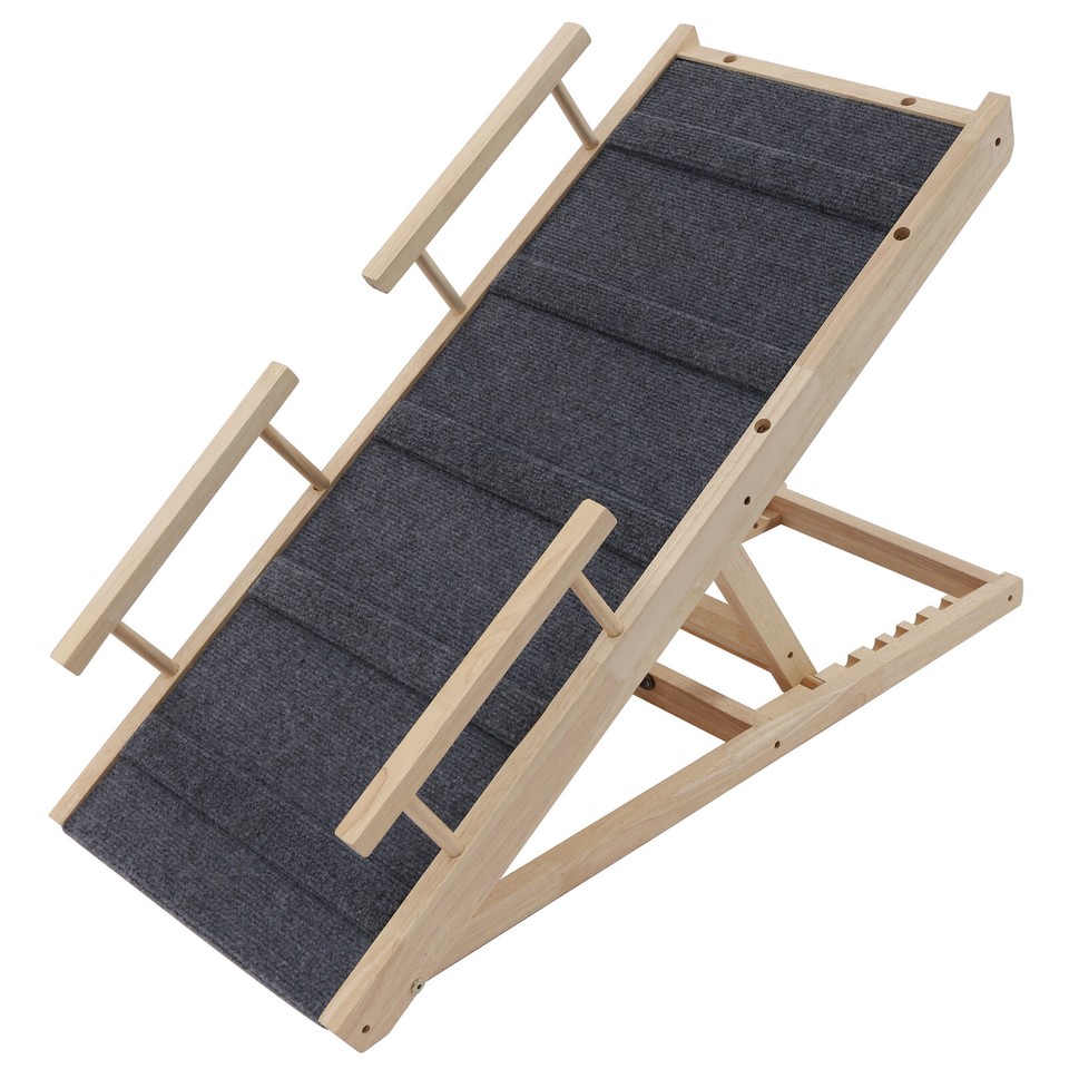 Adjustable Dog Ramp Portable Wooden Pet Ramp For Smaller Pets With Side ...