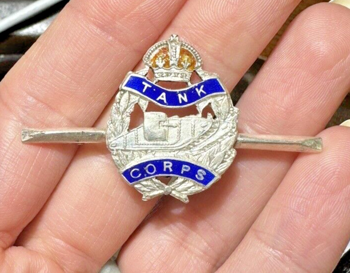 Vintage SSR British Silver Royal Tank Corps Army Mili… - Gem