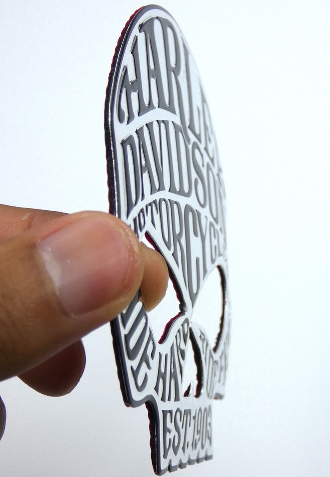 Harley Davidson Skull Emblem Fuel Tank Gas Badge Decal 3.5" x 3.5 ...